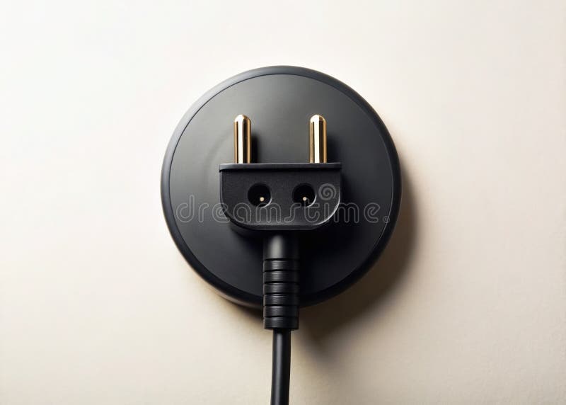 Sleek Black Electrical Plug Shadow a Modern Minimalist Representation ...