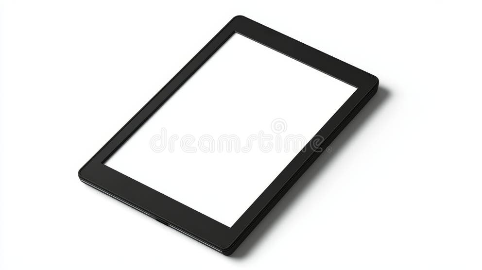 Sleek Black Ereader Mockup with Customizable White Screen on Clean ...