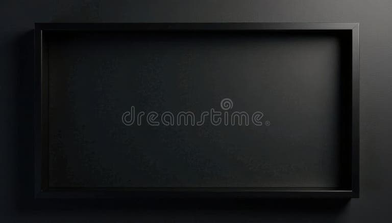 Sleek Black Frame, Invisible on Black Backdrop, Rectangle, Contrast ...