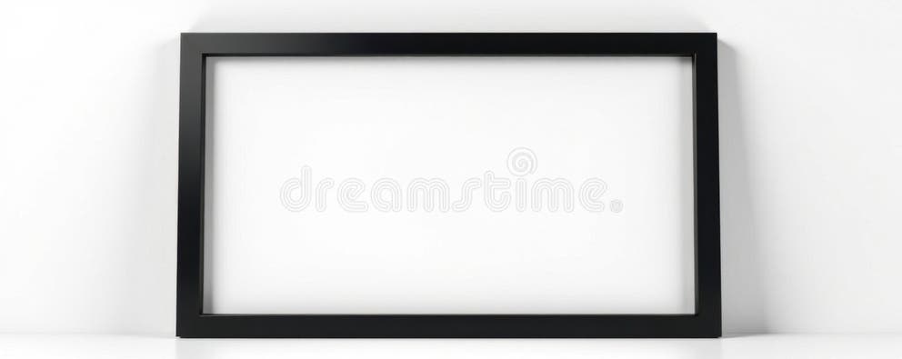 Sleek Black Frame Isolated on White, Minimalist Design , Image ...