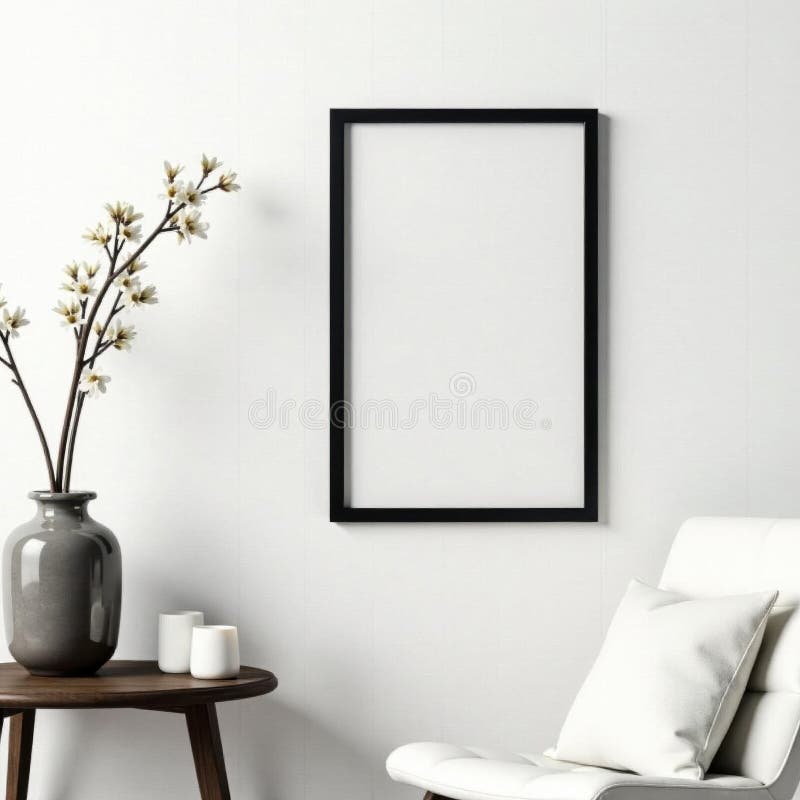 Sleek Black Frame Isolated on White, Perfect for Mockups , Frame Border ...