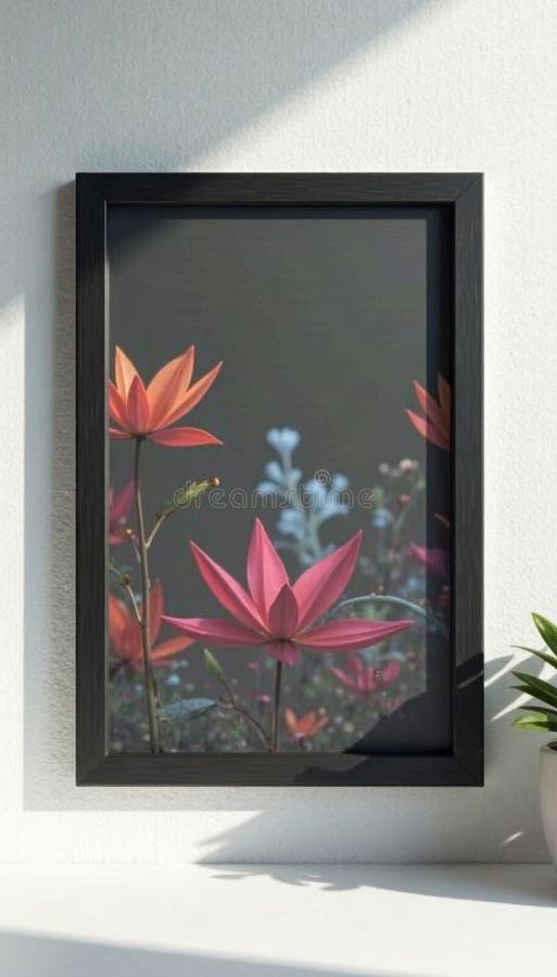 Sleek Black Frame, Minimal Design, Shadow Detail, Texture, Studio ...