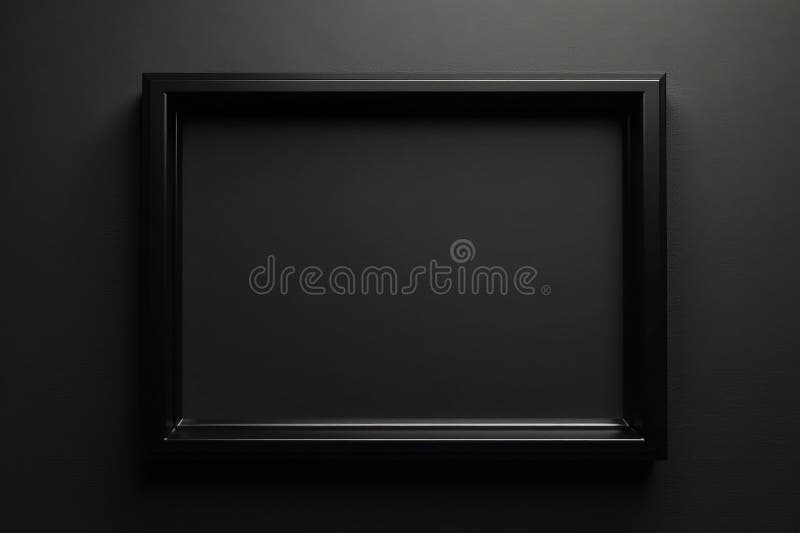 Sleek Black Frame, Subtly Recessed on Black Backdrop, Minimalist ...