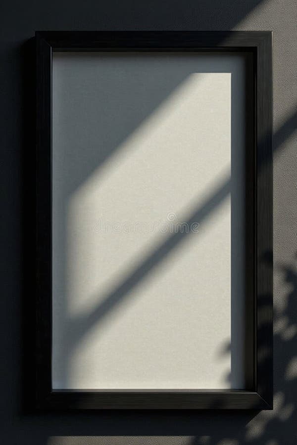 Sleek Black Frame, Subtly Shadowed on Black Backdrop , Still Life, Home ...