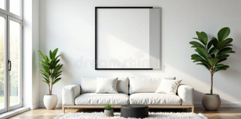 Sleek Black Frame on White Wall, Minimalist Interior , Home Decor ...