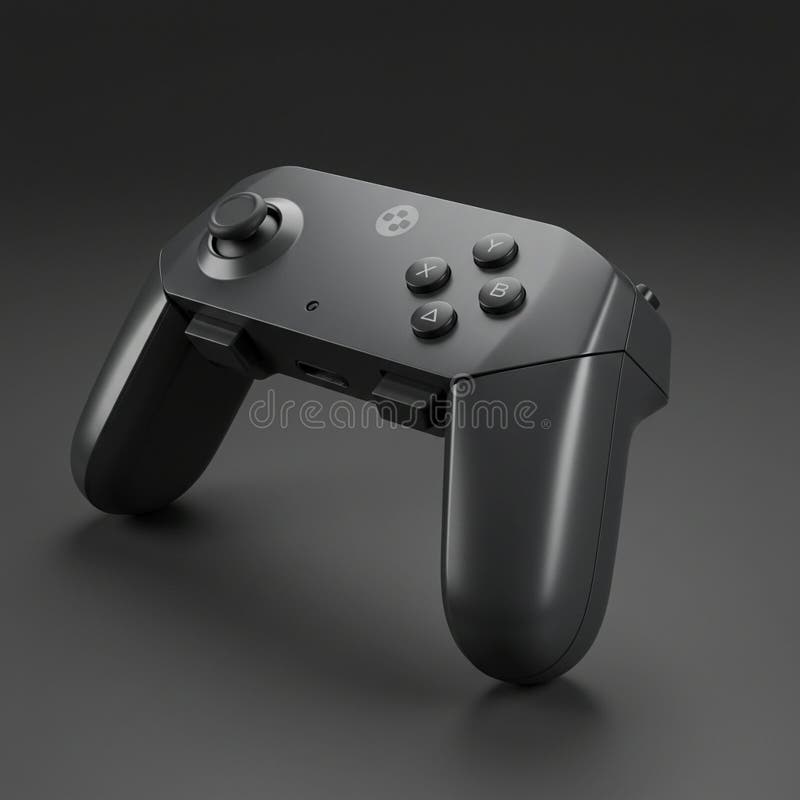 A Sleek Black Game Controller with an Ergonomic Design, Featuring a ...