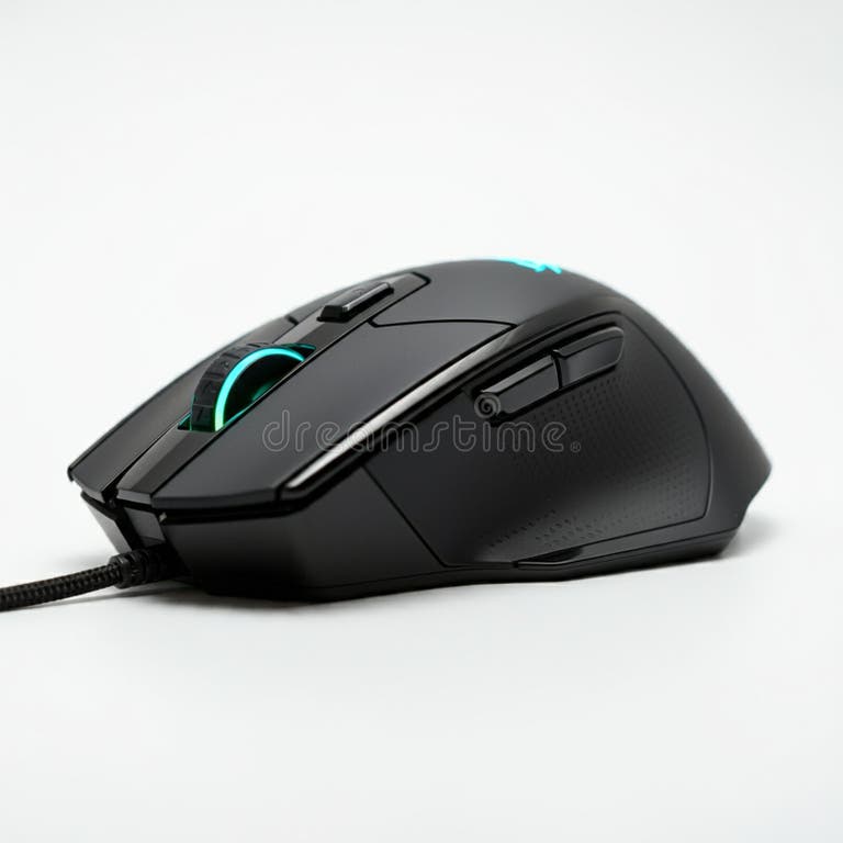 A Sleek, Black Gaming Mouse with a Contoured Design is Shown. it ...