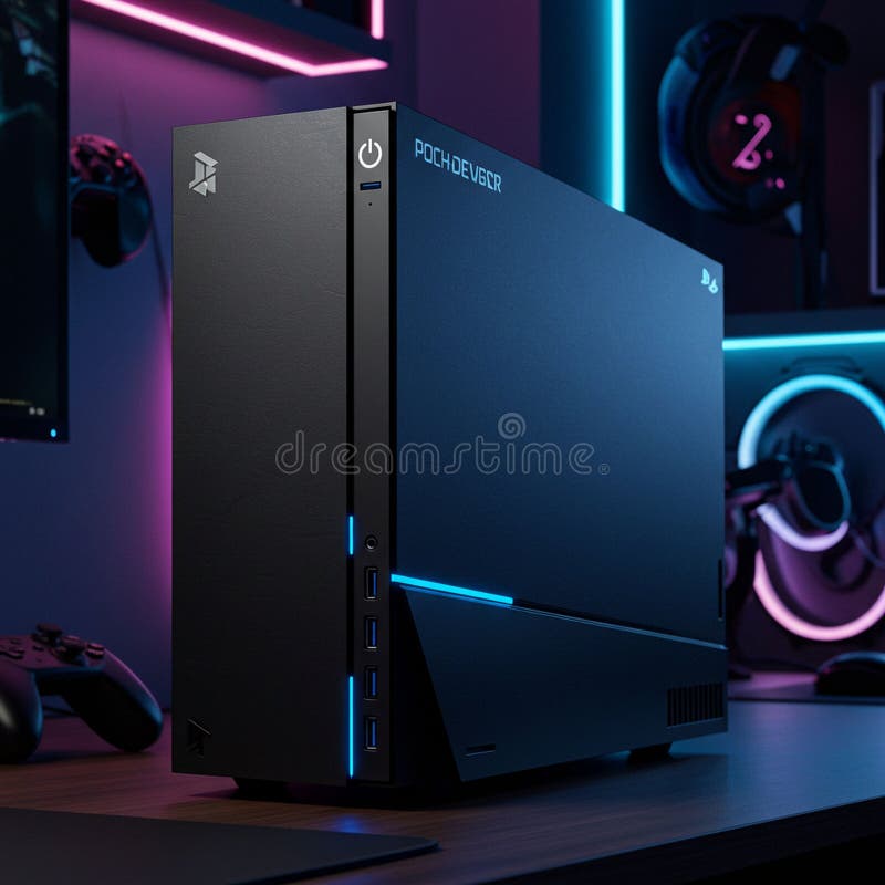 Sleek Black Gaming PC Case with a Vertical Design, Featuring a Power ...