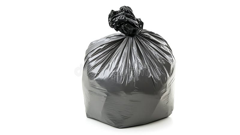 Sleek Black Garbage Bag for Efficient Waste Disposal Stock Photo ...