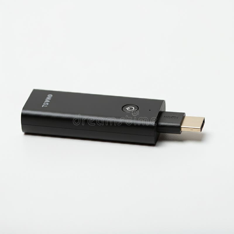 Sleek Black HDMI Wireless Display Adapter. Rectangular Shape with ...
