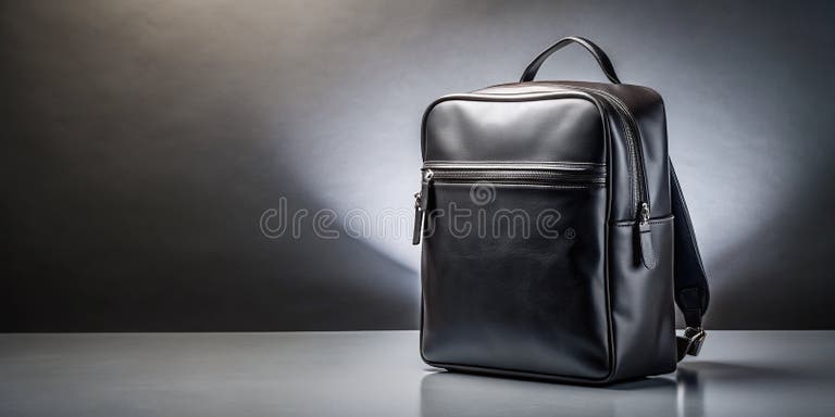 Sleek Black Leather Backpack a Minimalist Rectangular Design for Modern ...