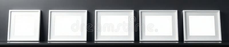 Sleek Black Metal Rack Holds Empty White Frames, Blank, Frames Stock ...
