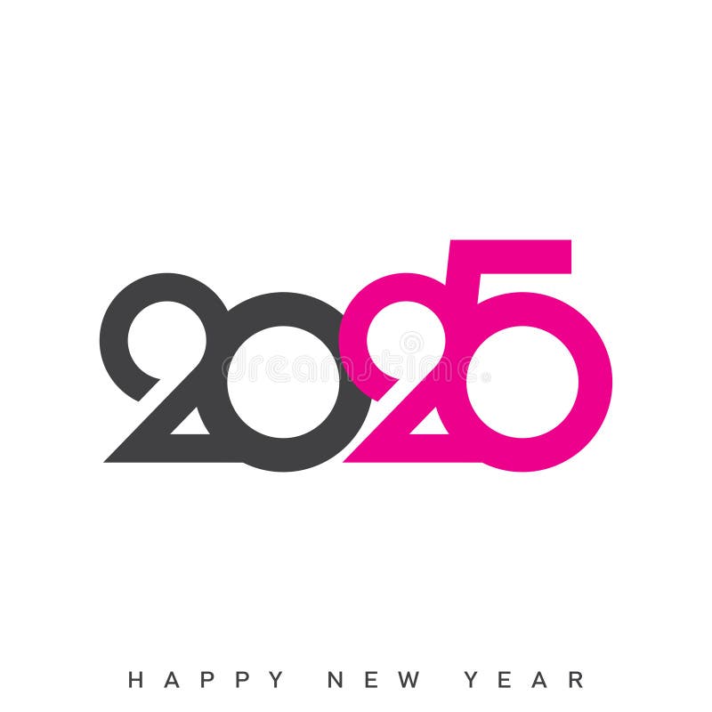 Sleek Black 2025 Modern New Year Design .Vector Stock Vector ...