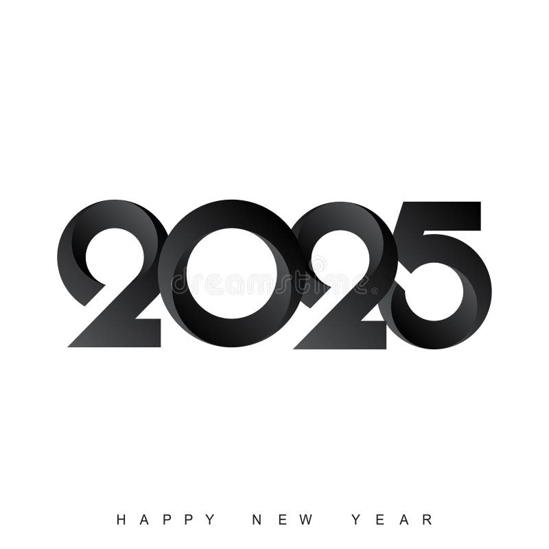 Sleek Black 2025 Modern New Year Design .Vector Stock Vector ...