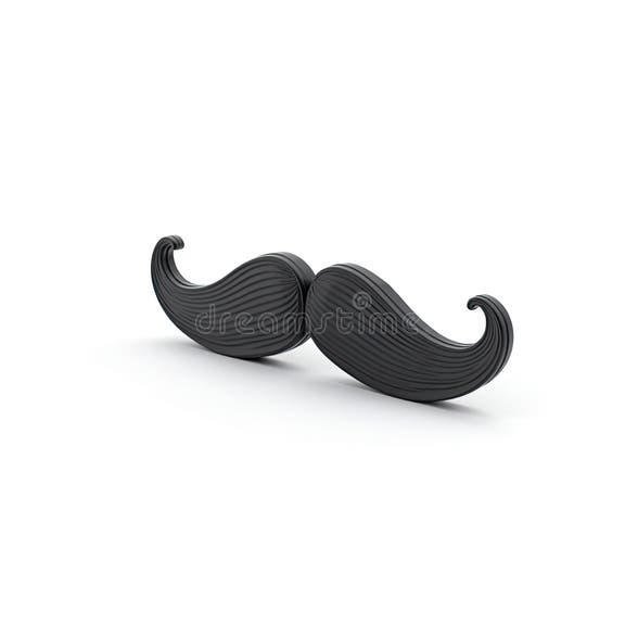 Isometric of Sleek Black Mustache Design Element for Creative Projects and Branding Stock ...