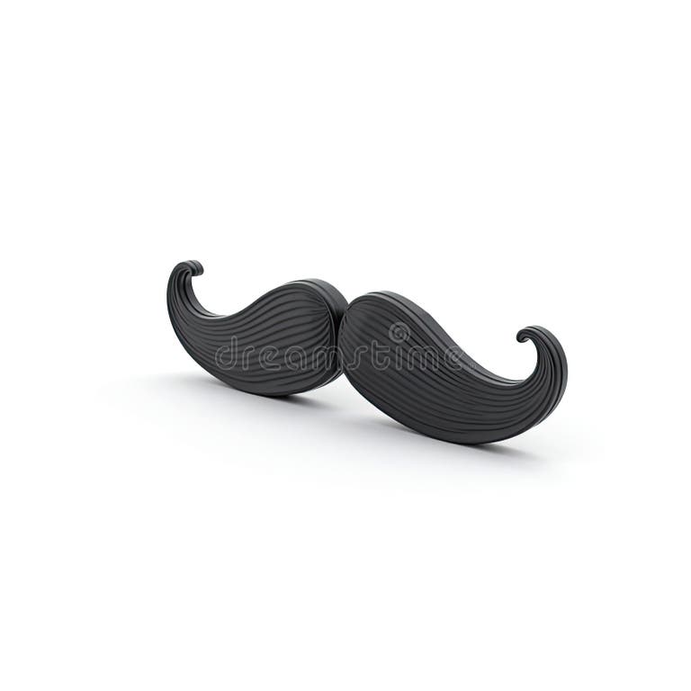 Isometric of Sleek Black Mustache Design Element for Creative Projects ...