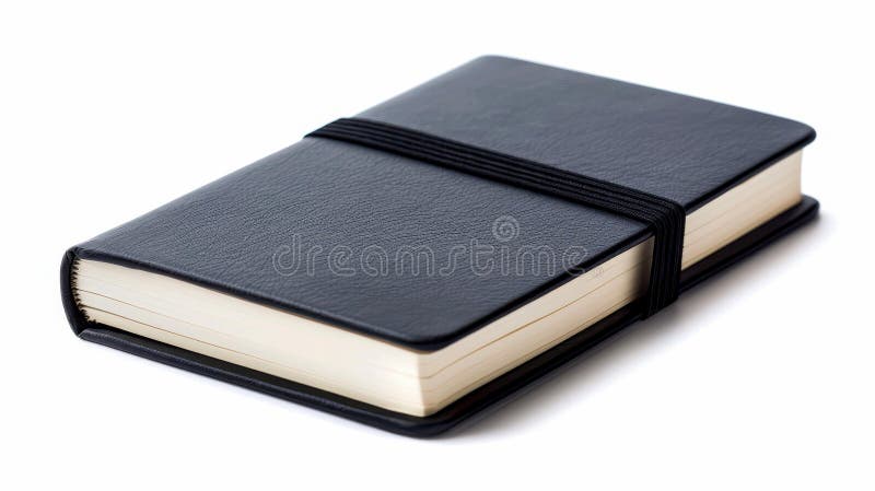 A Sleek Black Notebook with an Elastic Band, Perfect for Jotting Down ...