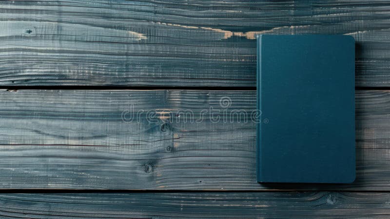 A Sleek Black Notebook Rests on Rich Dark Wood, Its Elegant Design ...