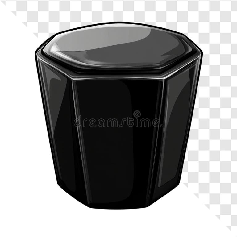 Sleek Black Octagonal Container Design Elegant and Mysterious Stock ...