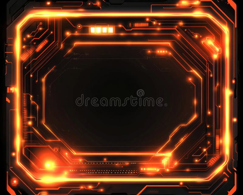 A Sleek Black and Orange Circuit Board Layout with a Streamlined Frame ...