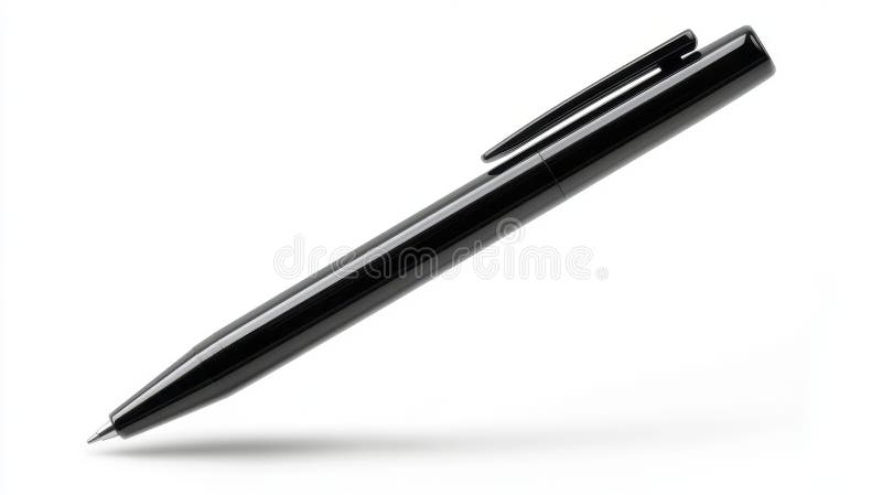 Sleek Black Pen on White Background Stock Illustration - Illustration ...