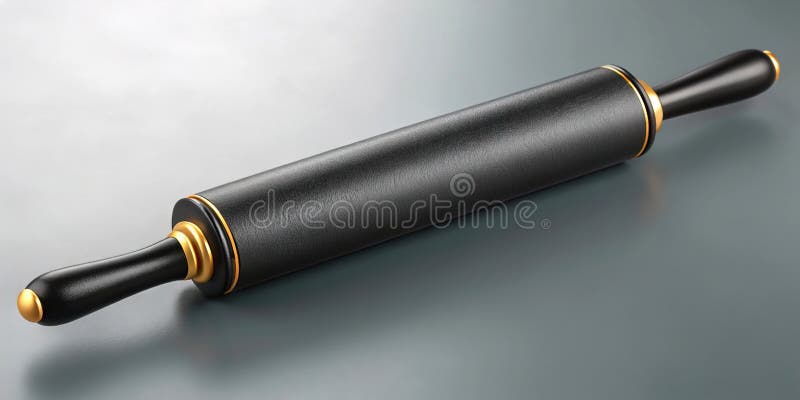 Sleek Black Pi Day Rolling Pin with Golden Digits Stock Illustration ...