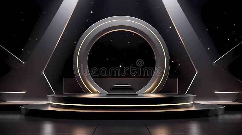 The Sleek Black Podium Technology Display with High-Tech Presentation ...