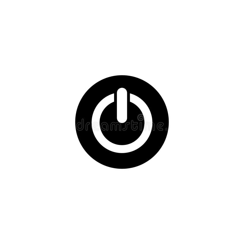 Sleek Black Power Button Icon for Digital Interfaces Stock Vector ...