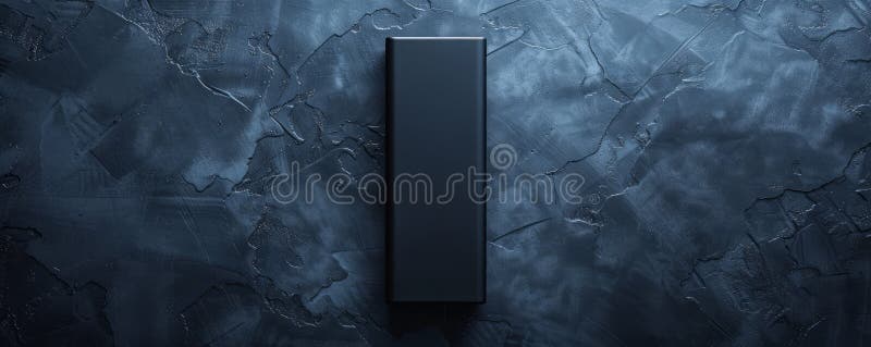 Sleek Black Rectangular Box on Dark Textured Surface Minimalist Modern ...