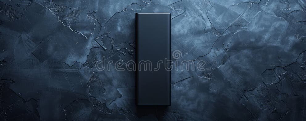 Sleek Black Rectangular Box on Dark Textured Surface Minimalist Modern ...