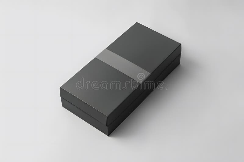 Sleek Black Rectangular Box with Transparent Seal, a Product Packaging ...