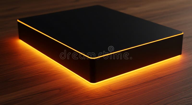 A Sleek, Black Rectangular Object with Smooth, Reflective Surfaces is ...