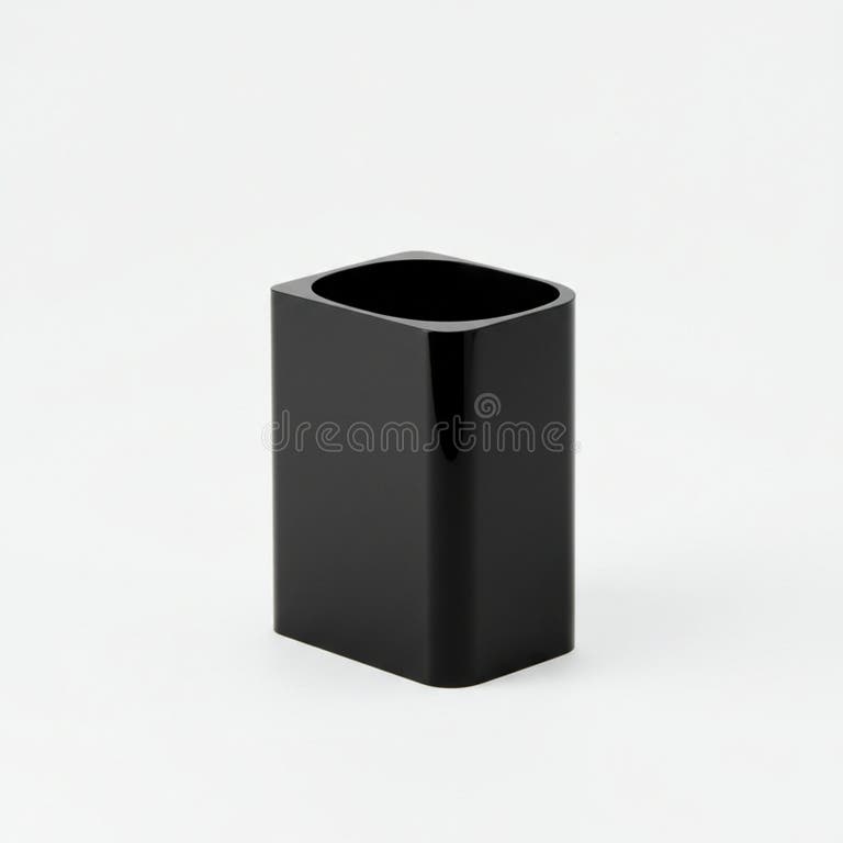 A Sleek, Black, Rectangular Prism with Slightly Rounded Corners Stands ...