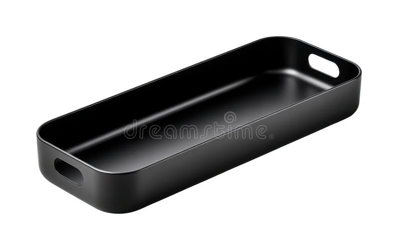 Sleek Black Rectangular Serving Tray with Rounded Edges and Cutout ...