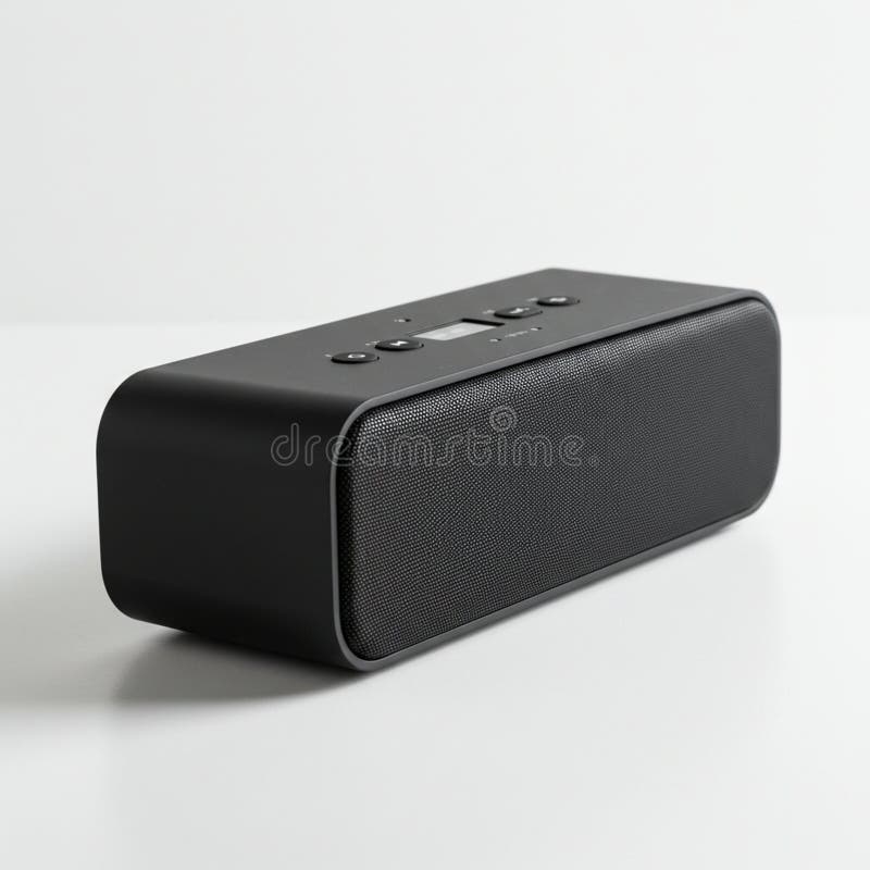 A Sleek Black Rectangular Speaker with Rounded Edges is Shown on a ...