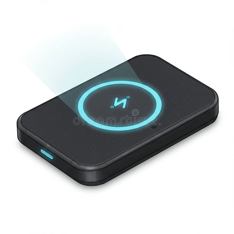 A Sleek, Black, Rectangular Wireless Charger with Rounded Edges. it ...