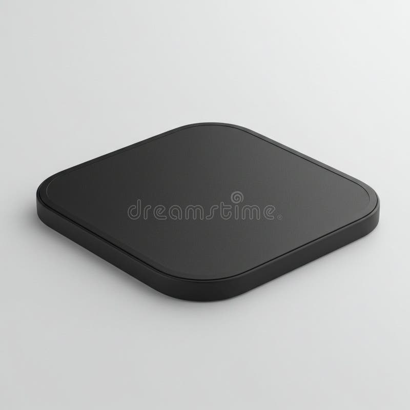 A Sleek, Black, Rounded Square Device Sits on a Light Surface. the ...
