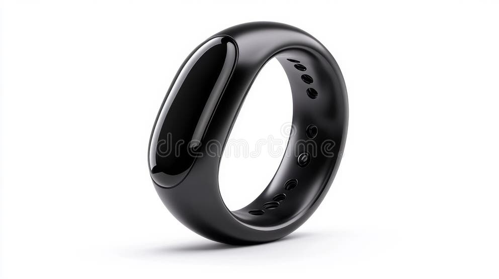 Sleek and Modern Black Smart Wearable Ring on Isolated Background Stock ...