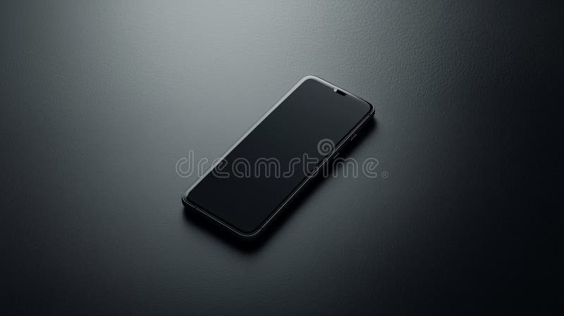 Sleek Black Smartphone on Minimalistic Dark Background with Reflective ...