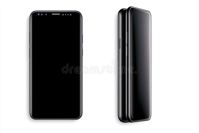 Black Smartphone with Frameless Design and Blank Screen Showcased ...