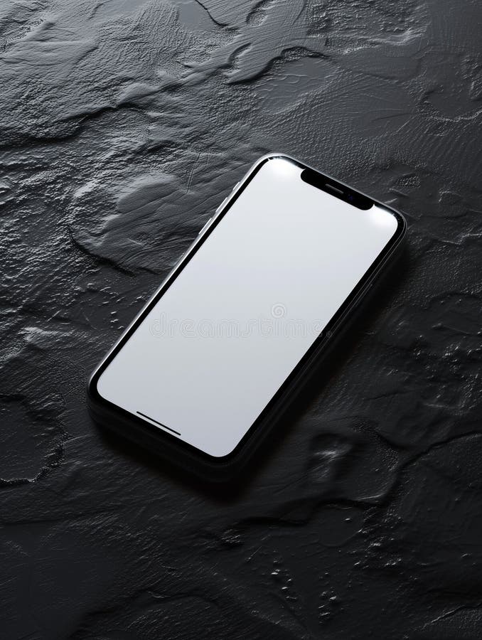 Sleek Black Smartphone on a Textured Surface Showcasing Modern Design ...