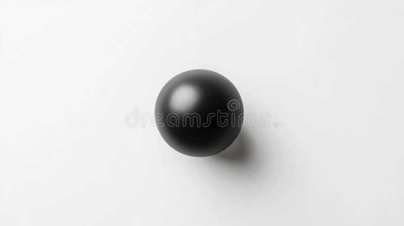 Sleek Black Sphere on a Light Background Minimalist Design with ...