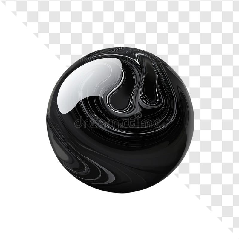 Sleek Black Sphere with Swirling Design Elegant and Mysterious Stock ...