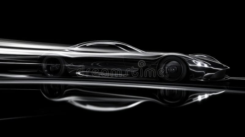 Sleek Black Sports Car Speeding Dynamically Stock Illustration ...