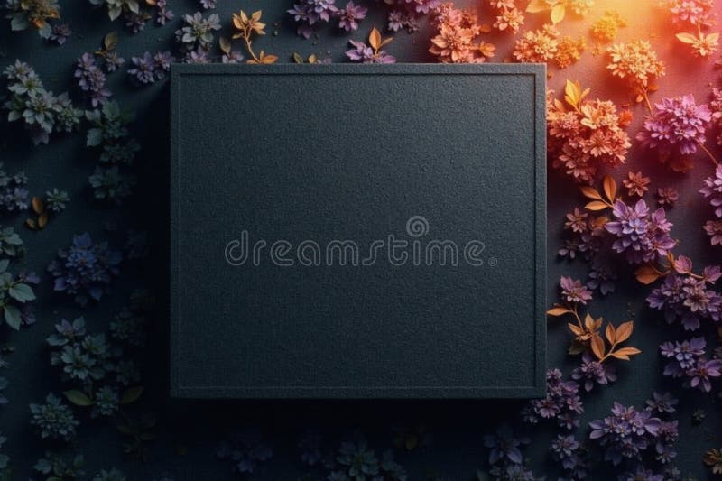 Sleek Black Square Banner, Gray Border Ideal for Minimalist Designs ...