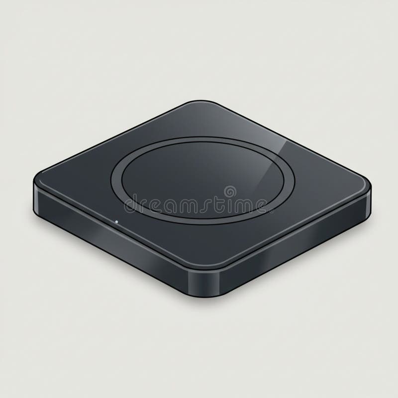 A Sleek, Black, Square-shaped Wireless Charging Pad with Rounded Edges ...