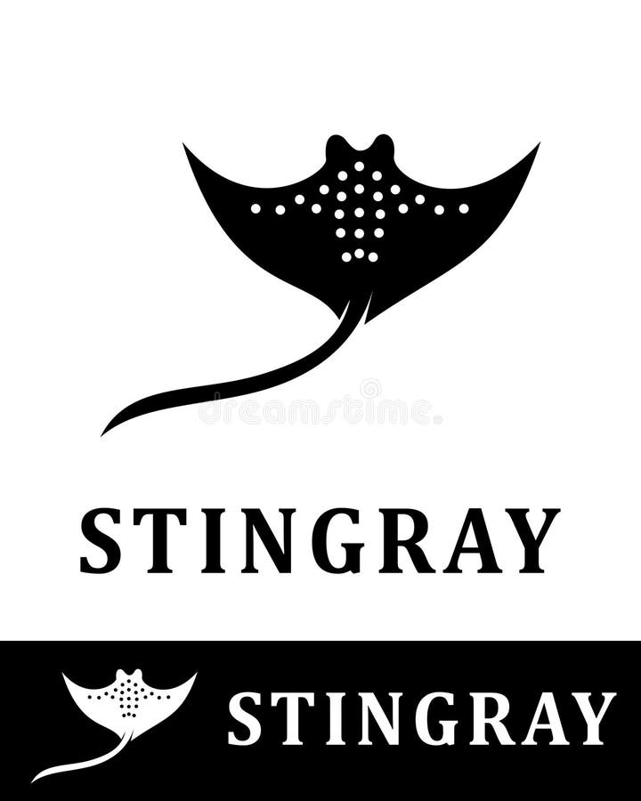 A Sleek Black Stingray Logo Design with Dotted Patterns and a Flowing ...