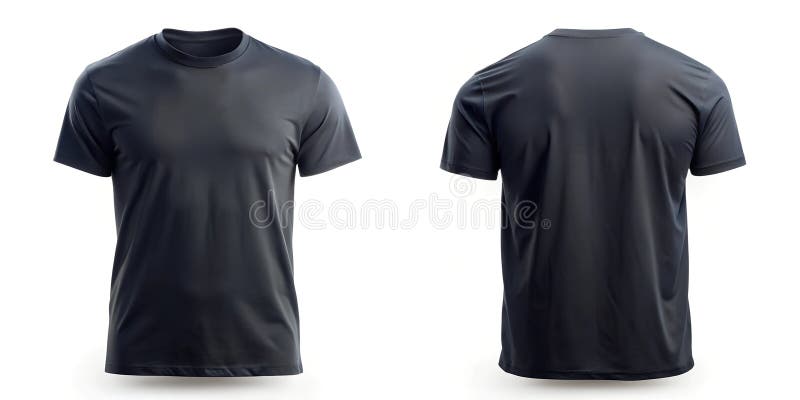 Sleek Black T-Shirt Mockup Trio Front, Side, and Back Views Stock ...