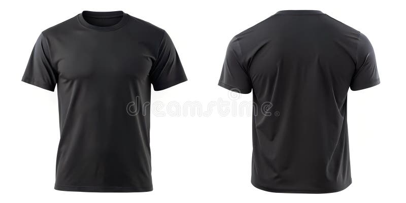Sleek Black T-Shirt Mockup Trio Front, Side, and Back Views Stock ...