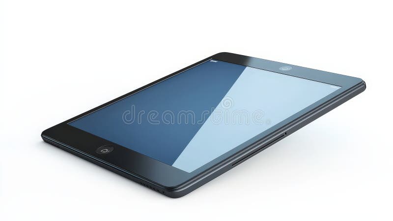 Sleek Black Tablet with Reflective Screen Stock Image - Image of smooth ...